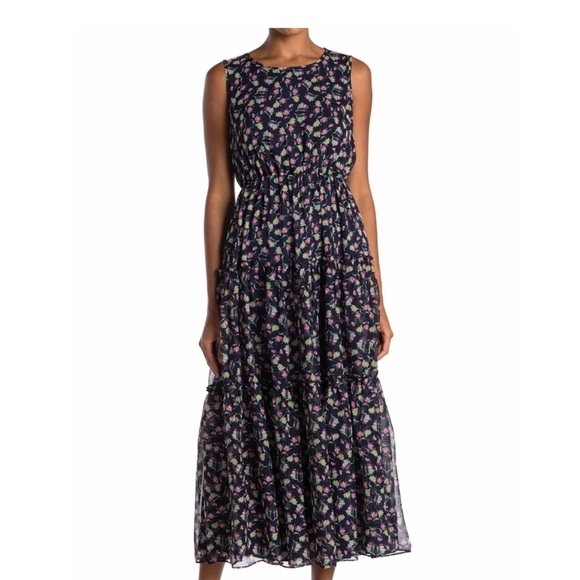 Melloday Dresses Nwt Melloday Floral Tiered Blue Summer Maxi Dress Poshmark